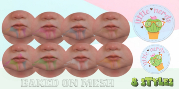Second Life Marketplace - [Little Nerds] Messy Mouths { BOM }